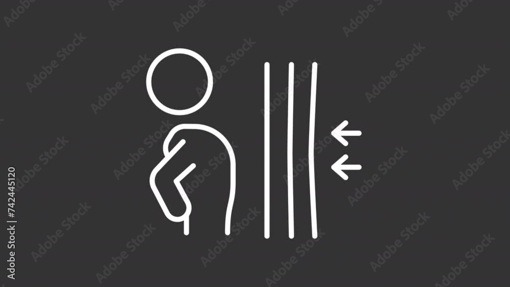 Stress overcome white line animation. Psychological strength animated ...