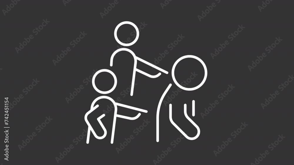 Vidéo Stock Animated bullying victim white icon. Social harassment ...