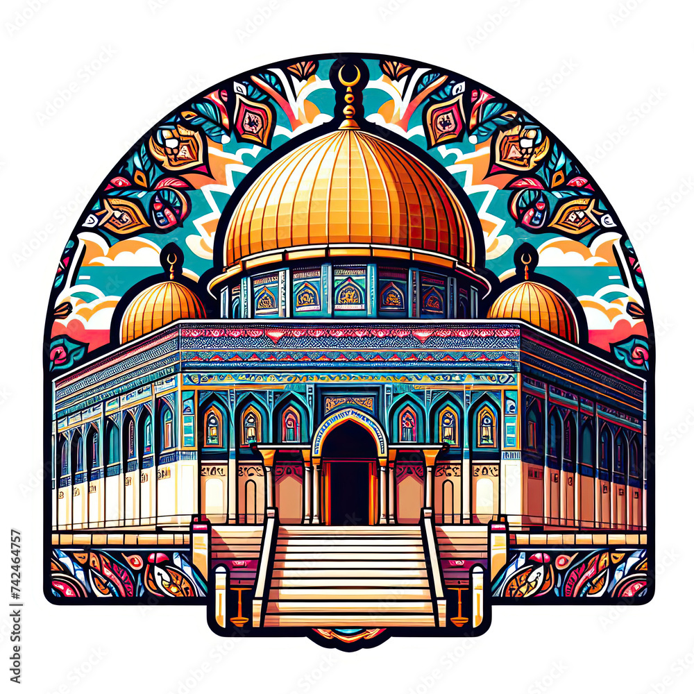 Aqsa grand mosque palestine islamic symbol and logo representing spirit ...