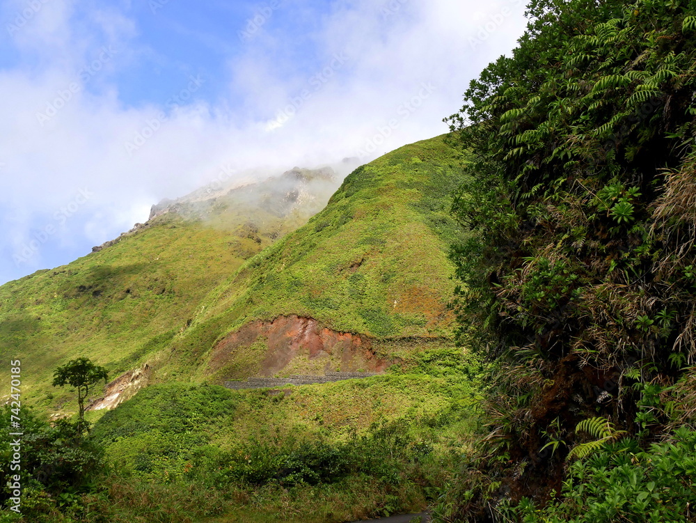 volcanic landscape between la citerne and soufriere volcano in ...