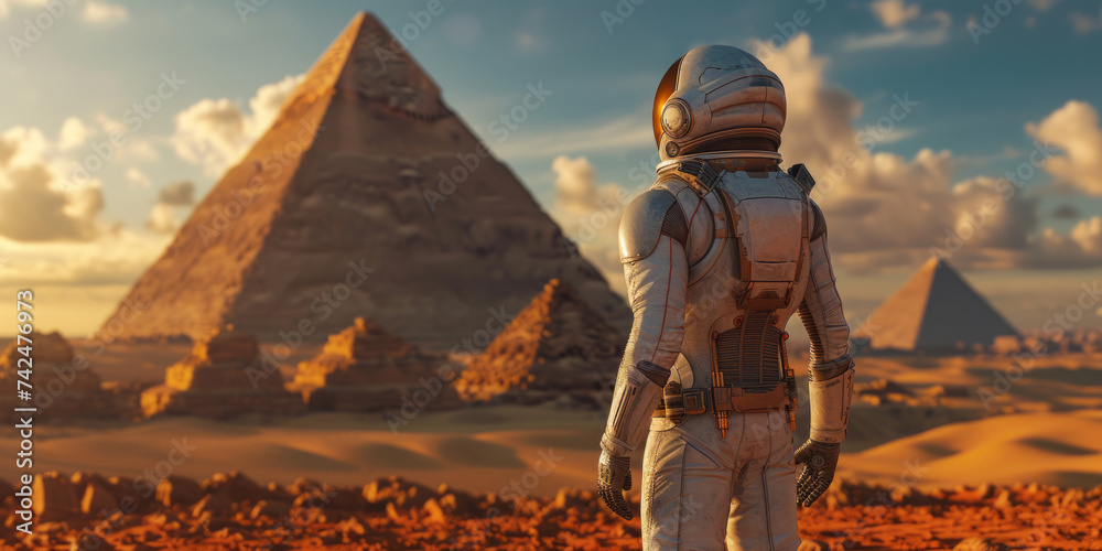 Ancient Aliens. A Martian astronaut looking at the ancient Egyptian ...