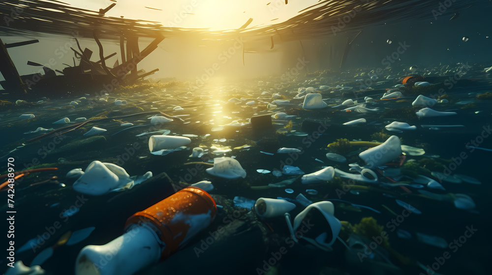 Plastic pollution in oceans, Plastic waste and pollution in oceans and ...