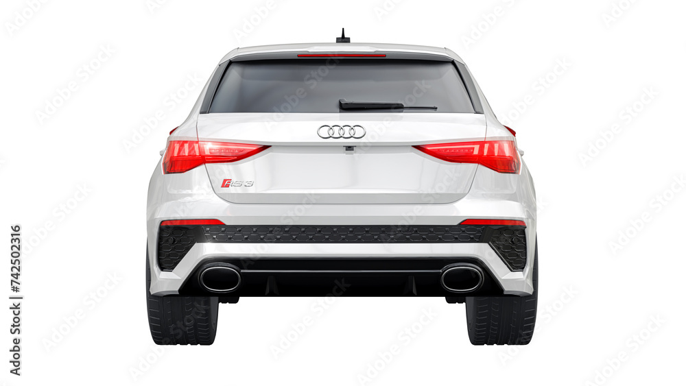 Berlin. Germany. February 20, 2024. Audi RS3 2022. White sports ...