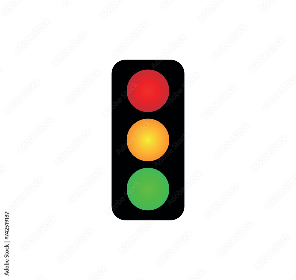 traffic lights icon. red, amber and green signal lights illustration ...