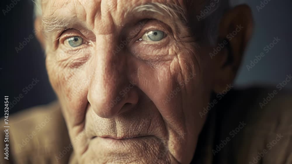 A man with a lined face and a mischievous le in his eye representing ...