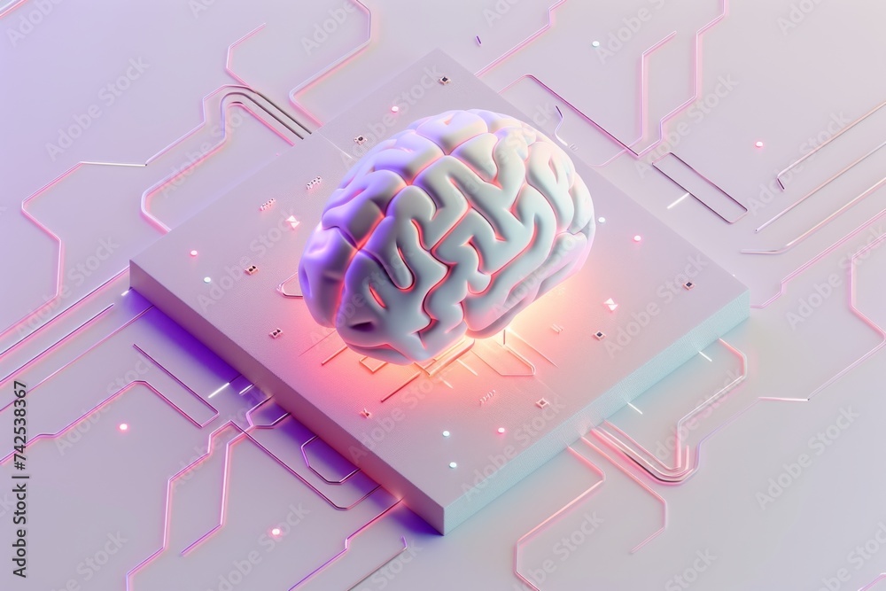 AI Brain Chip level. Artificial Intelligence correction mind inferior ...