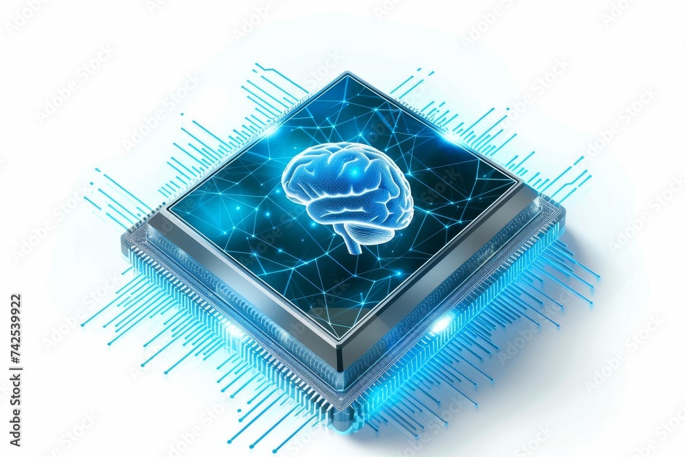 AI Brain Chip devices. Artificial Intelligence packaging human cpu ...