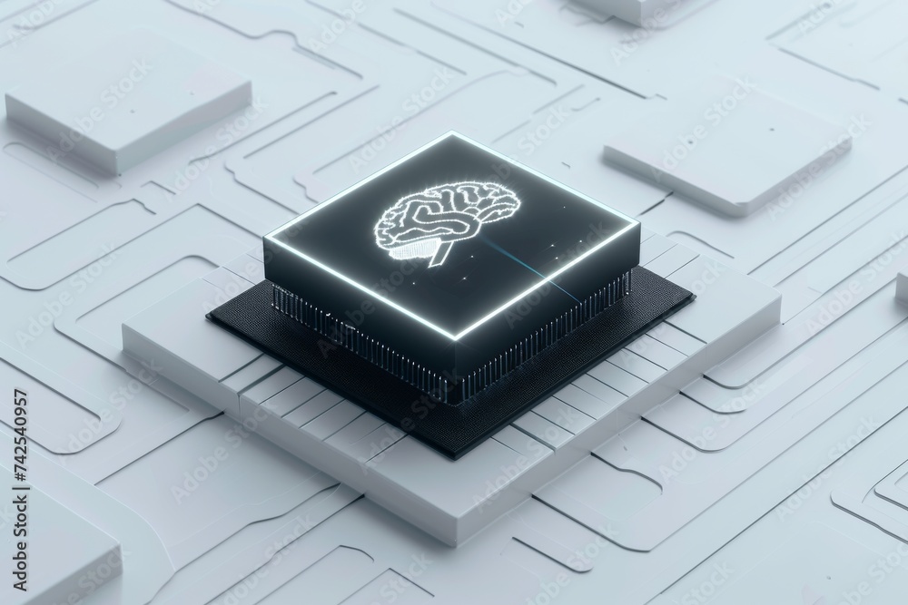 AI Brain Chip cognitive. Artificial Intelligence bipolar mind ...