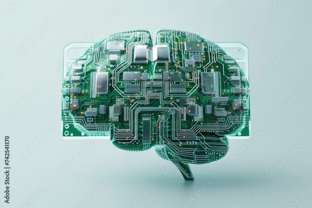 AI Brain Chip oxytocin. Artificial Intelligence computer mind quantum complexity theory axon ...