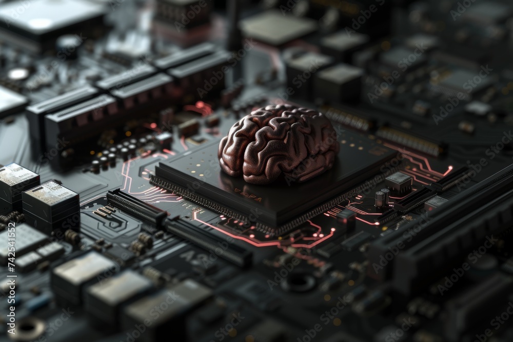 AI Brain Chip neural. Artificial Intelligence equipment mind brain ...