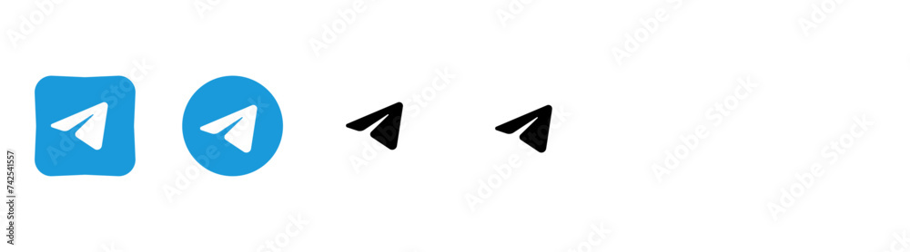 Collection of different telegram icons. Social media logo. Line art and ...