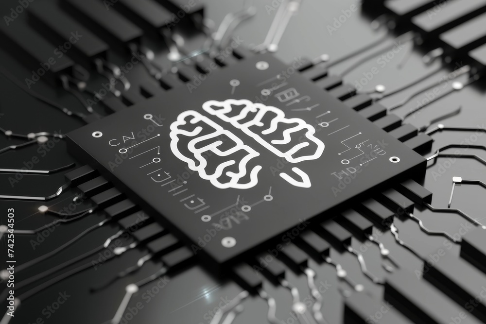 AI Brain Chip intelligence. Artificial Intelligence diagnostic human ...