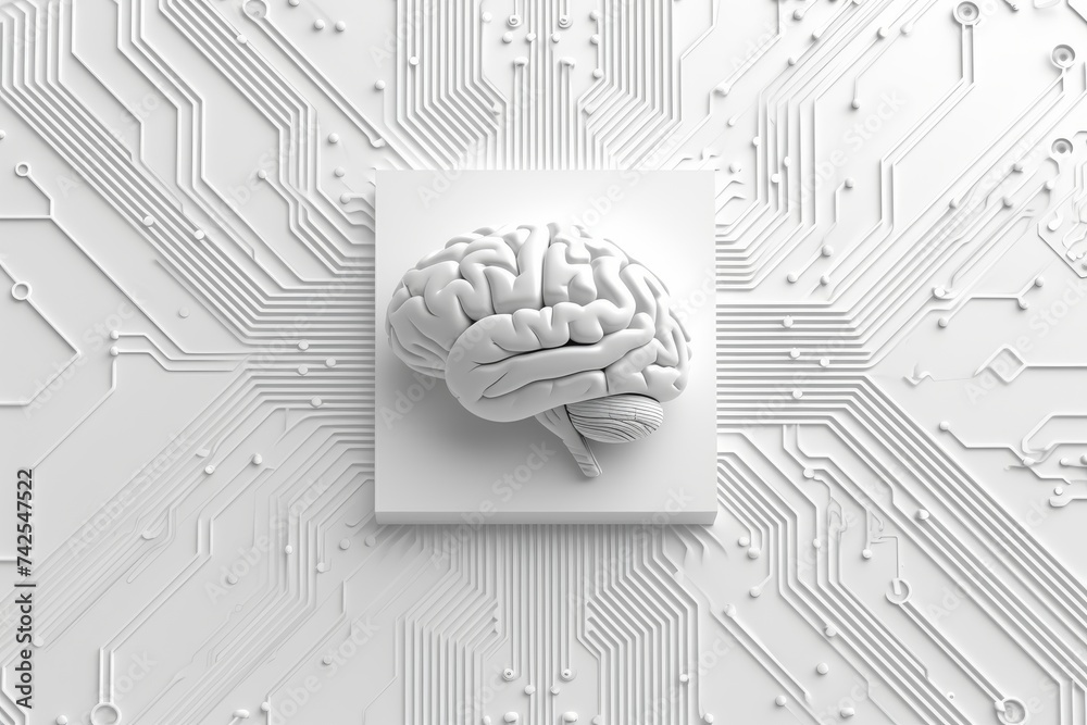 AI Brain Chip voltage. Artificial Intelligence silicon mind hippocampal ...