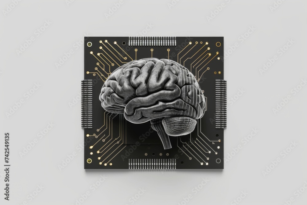 AI Brain Chip data. Artificial Intelligence homunculus human axon ...