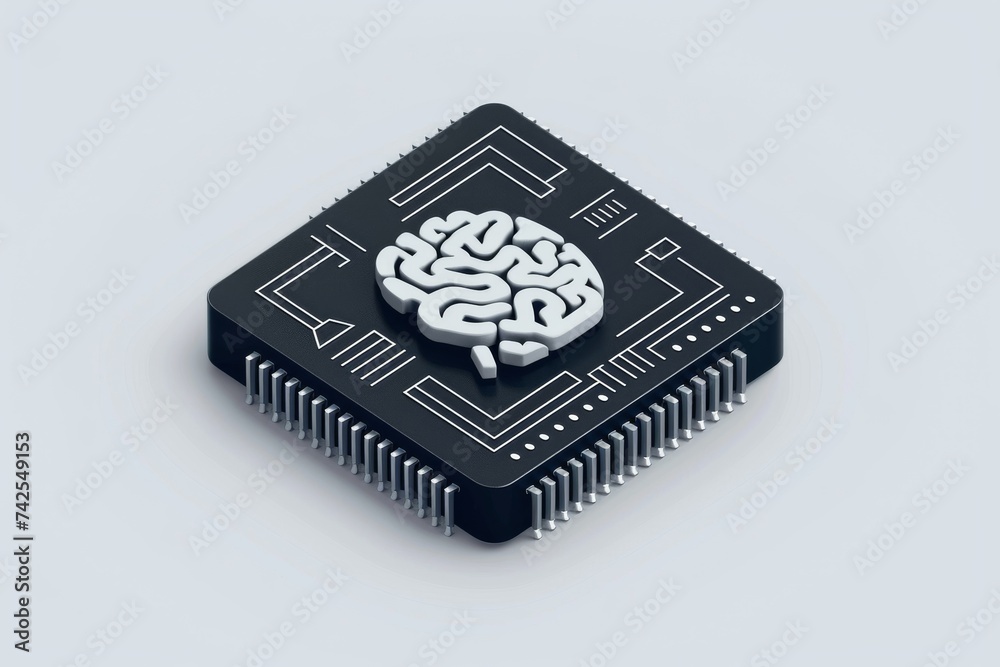AI Brain Chip stream. Artificial Intelligence data human tsv mind ...