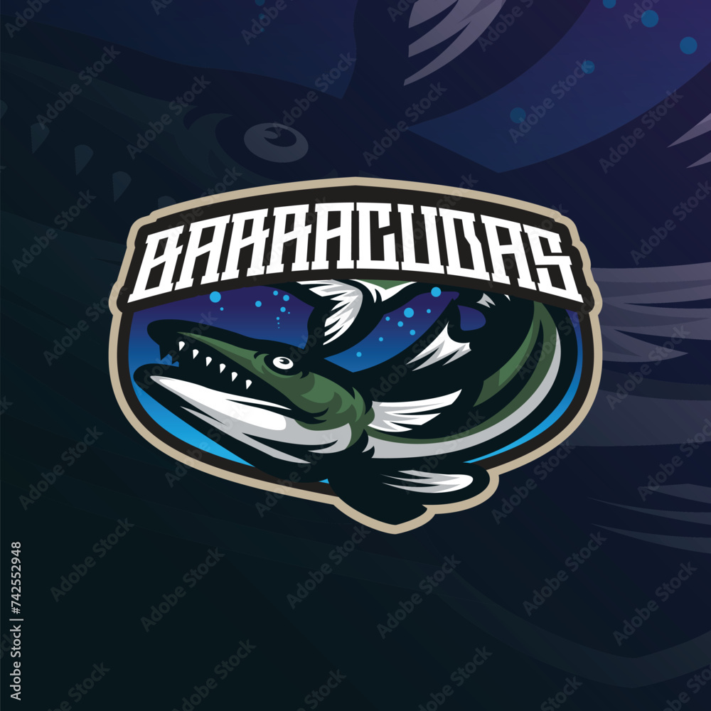Barracuda mascot logo design vector with modern illustration concept ...