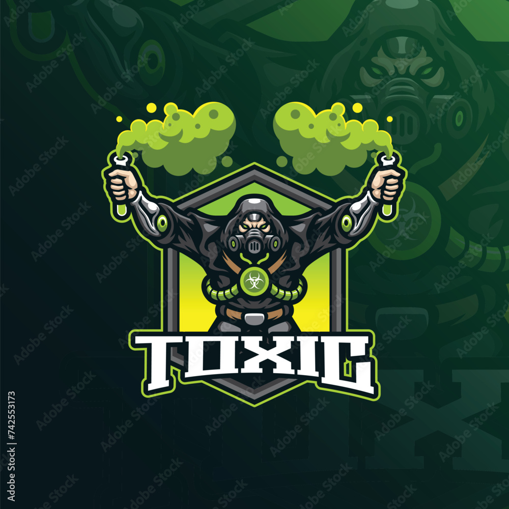 Toxic mascot logo design vector with modern illustration concept style ...