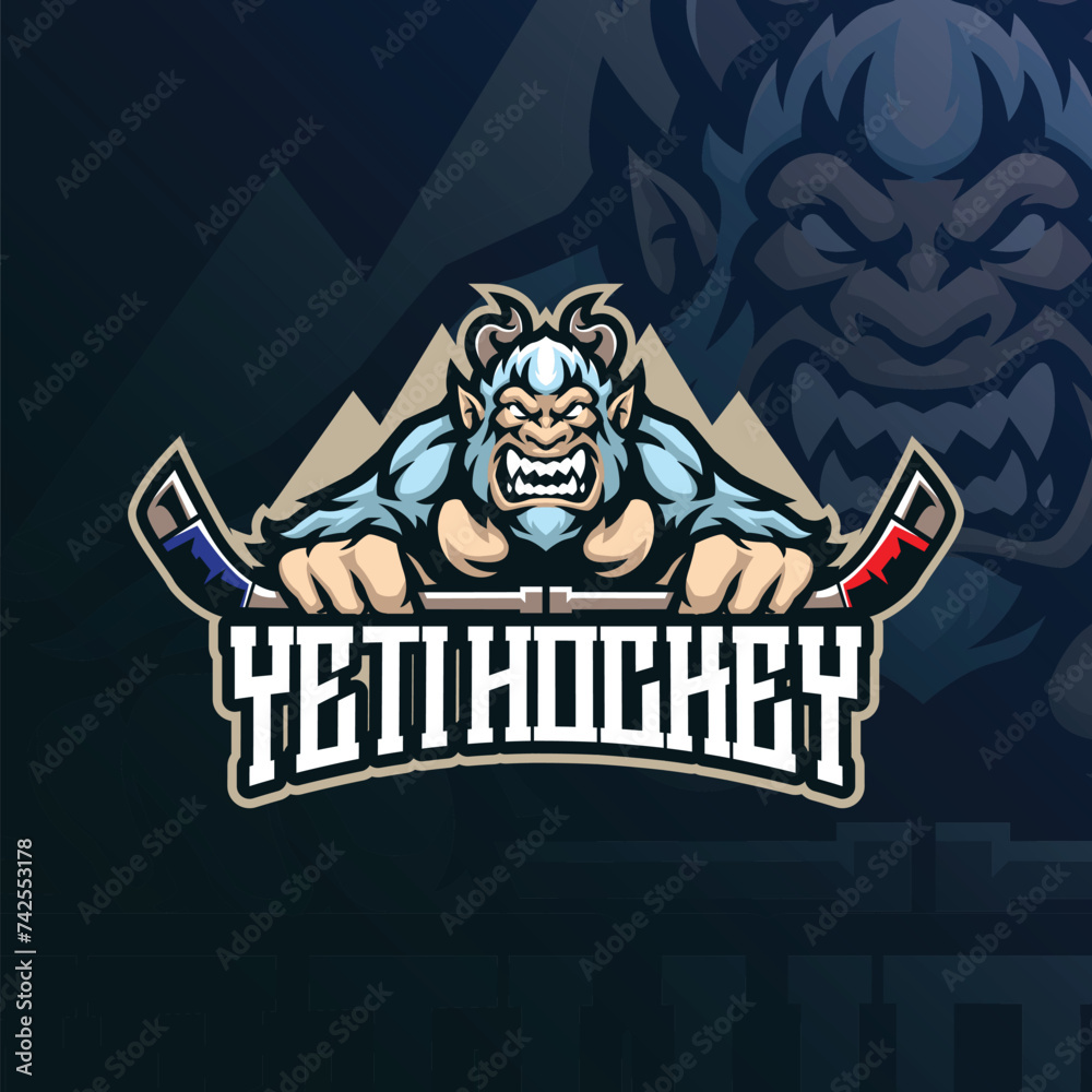 Yeti mascot logo design vector with modern illustration concept style ...