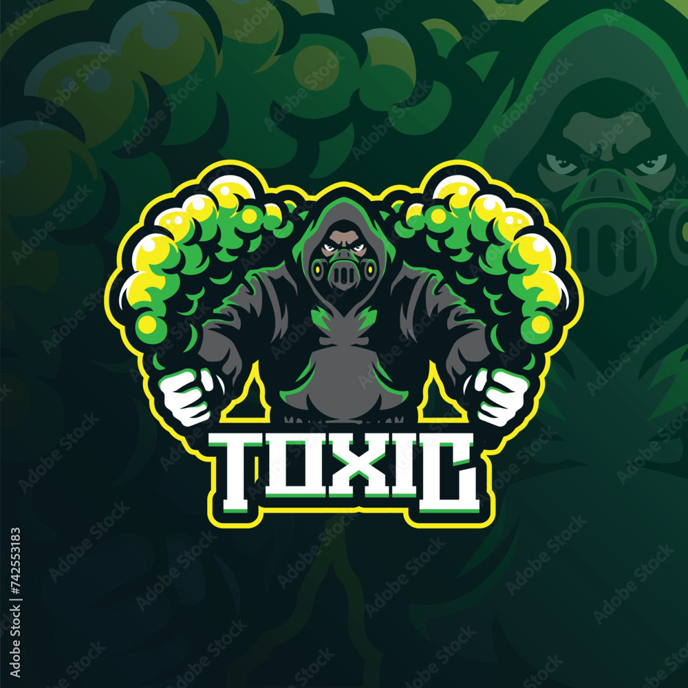 Toxic mascot logo design vector with modern illustration concept style ...