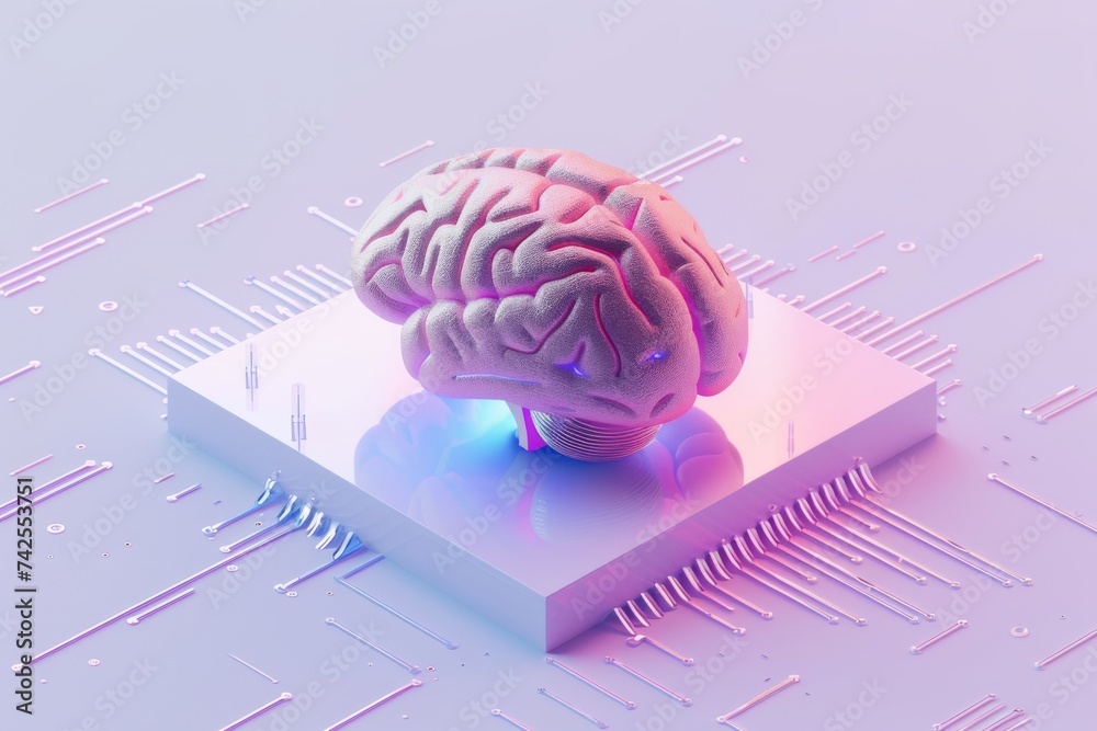 AI Brain Chip architecture. Artificial Intelligence mocvd human brain ...