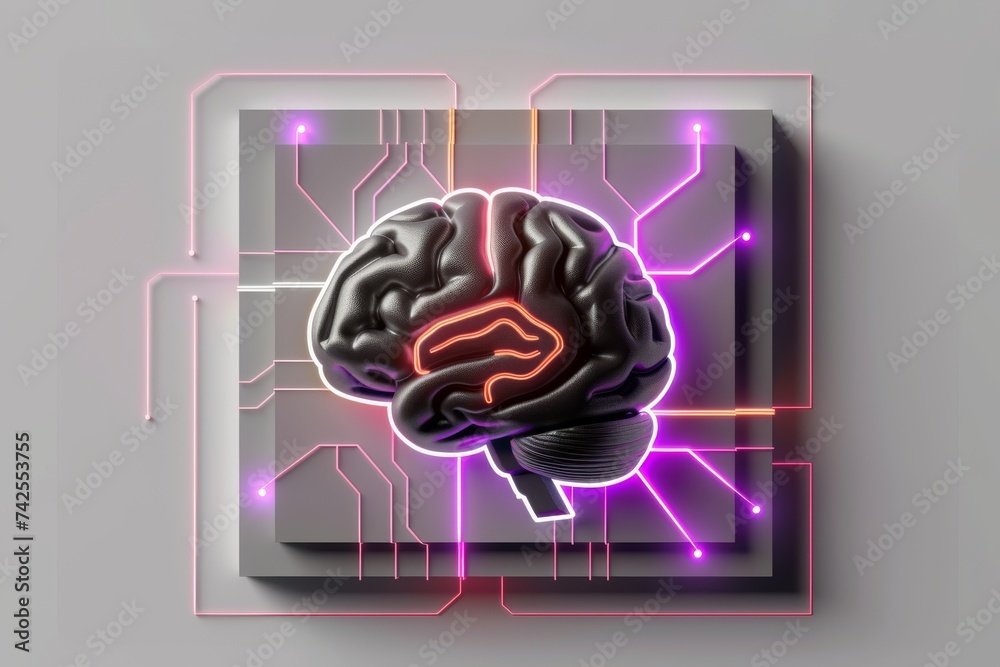 AI Brain Chip ai. Artificial Intelligence laser human creative thinking ...