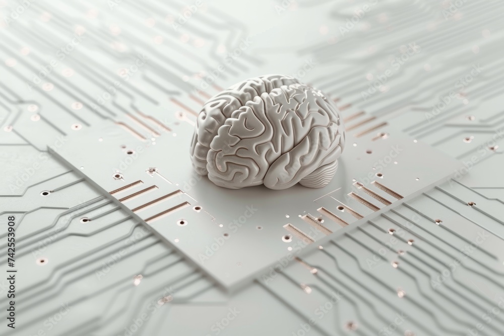 AI Brain Chip infrastructure. Artificial Intelligence remote human ...