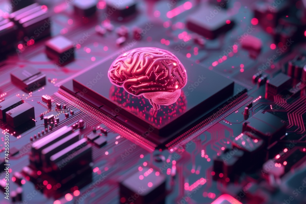 AI Brain Chip management. Artificial Intelligence testing mind ...