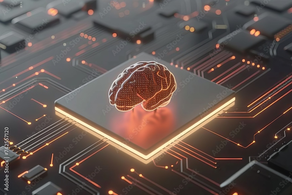 AI Brain Chip amygdaloid. Artificial Intelligence decoder mind ...