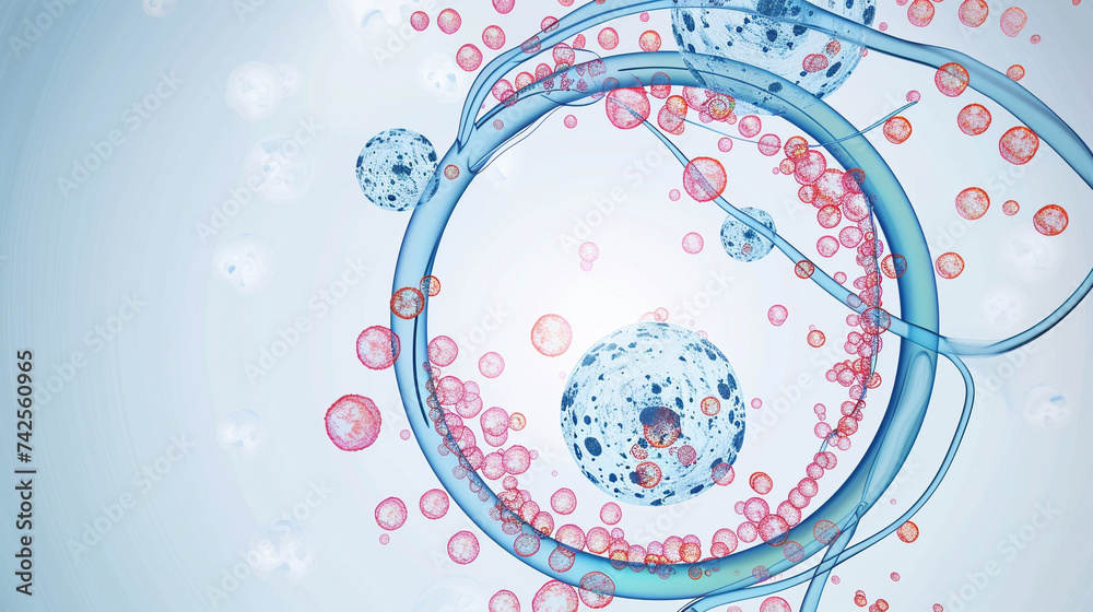 Medical diagram showing the ovarian cycle phases of ovulation and ...
