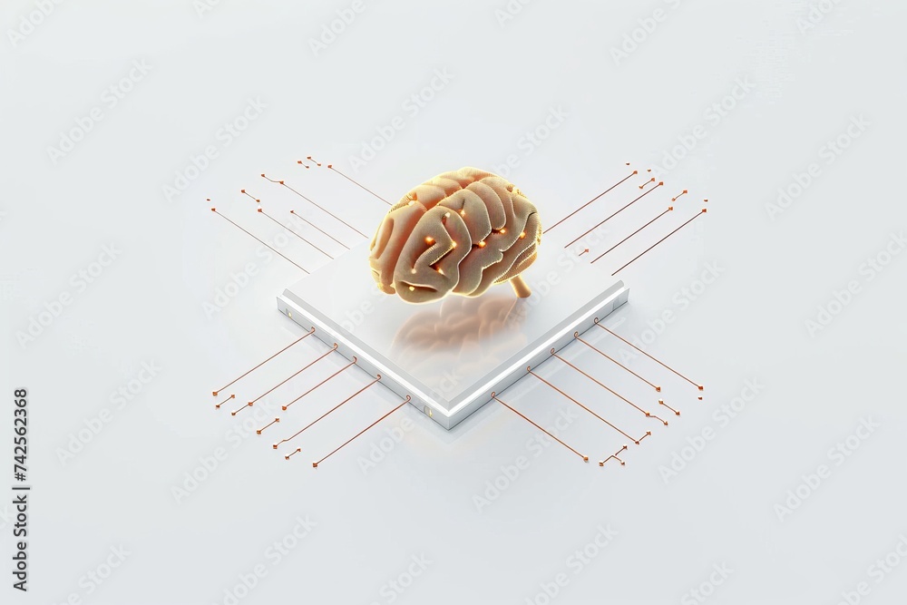 AI Brain Chip algorithm. Artificial Intelligence defect human mixed signal circuits mind circuit ...