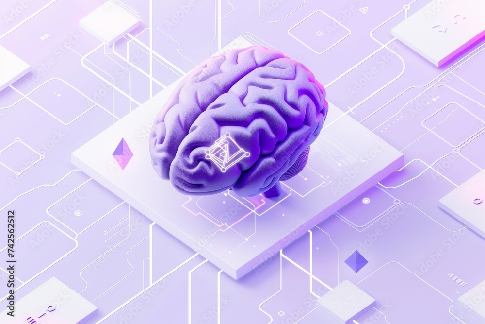 AI Brain Chip drive. Artificial Intelligence semiconductor human ...