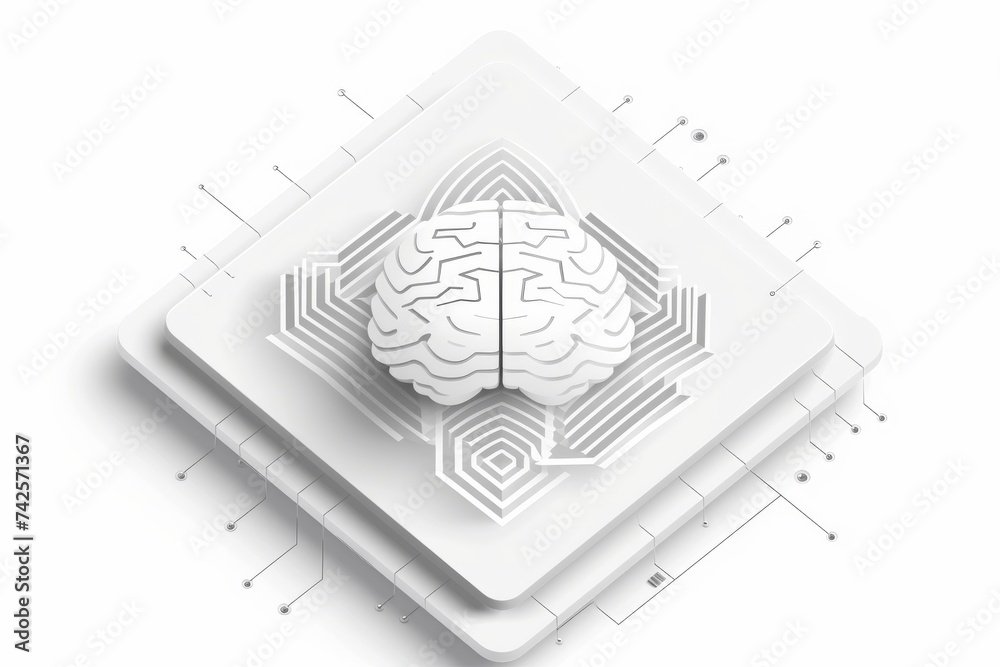 AI Brain Chip computed. Artificial Intelligence mapping human brainwave ...