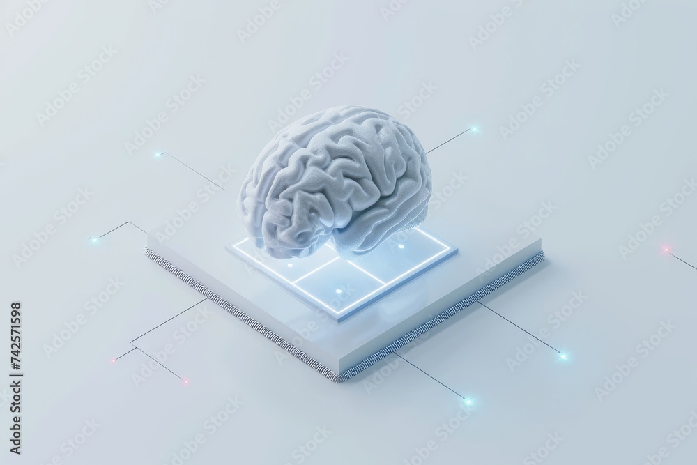 AI Brain Chip mri. Artificial Intelligence quantum human cognitive ...