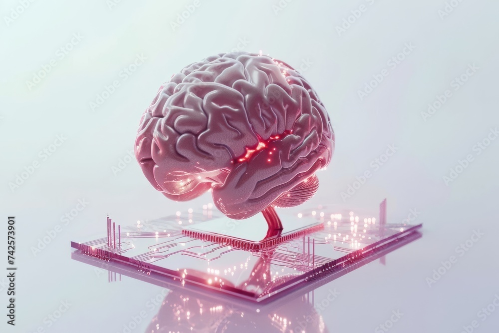 AI Brain Chip neural. Artificial Intelligence software mind ...