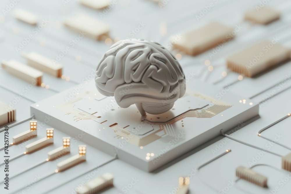 AI Brain Chip intelligence. Artificial Intelligence technology human ...