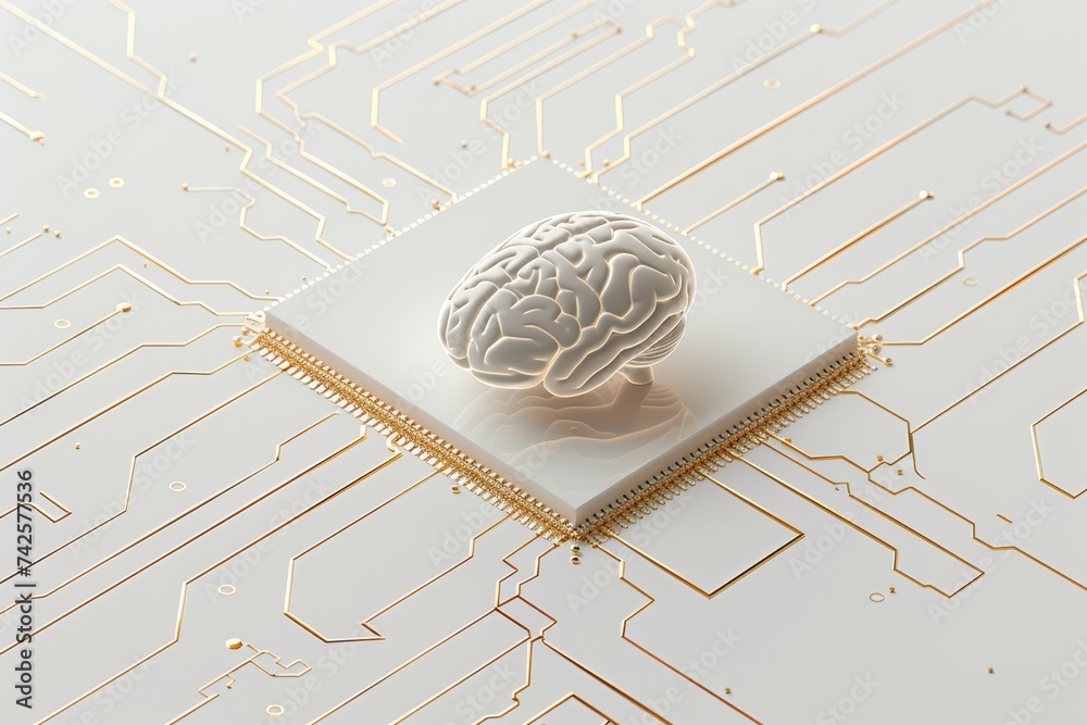 AI Brain Chip diagnostics. Artificial Intelligence fet human ...