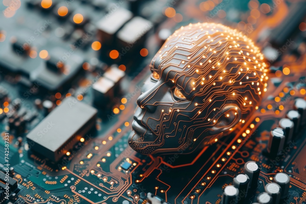 AI Brain Chip electronics. Artificial Intelligence pruning mind chip ...