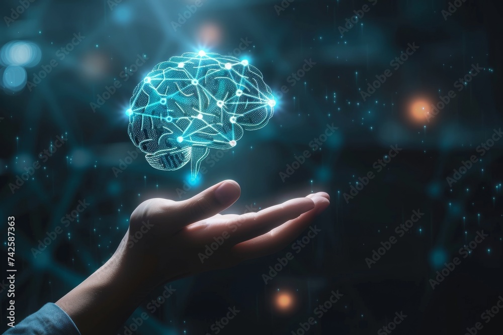 AI Brain Chip axon. Artificial Intelligence future mind memory storage ...