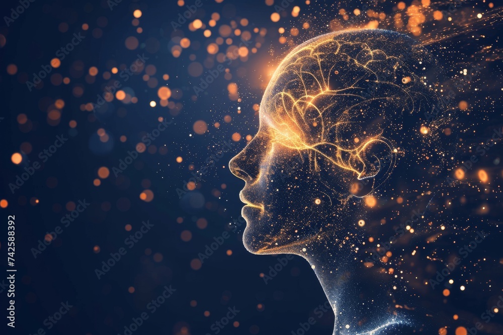 AI Brain Chip gallium. Artificial Intelligence quantum human it ...