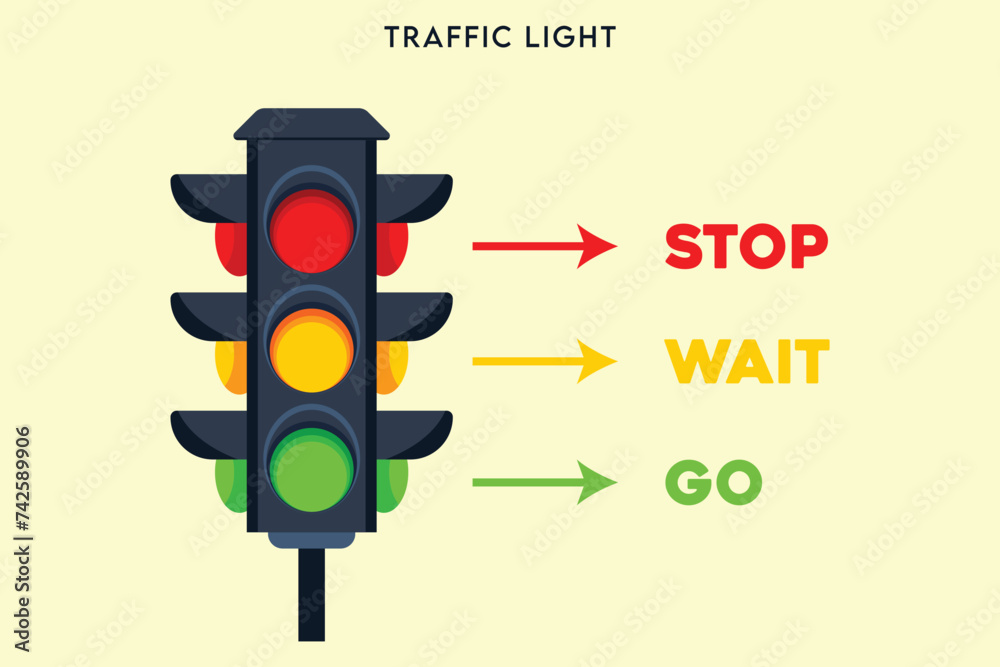 traffic light on green, Traffic sign, Street traffic light isolated on ...