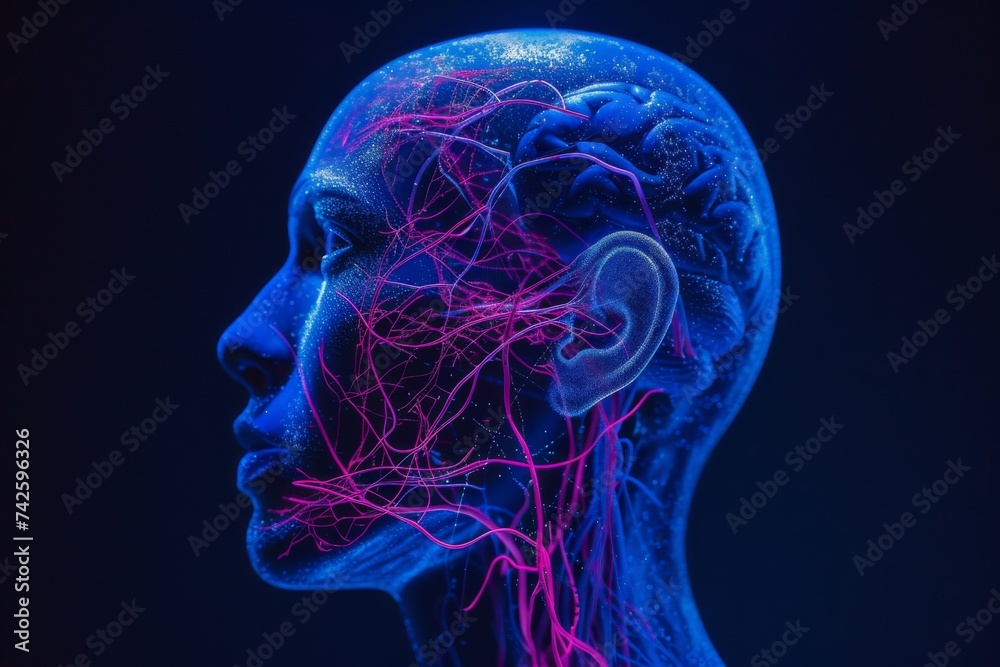 AI Brain Chip etching. Artificial Intelligence computing human gpu slot ...