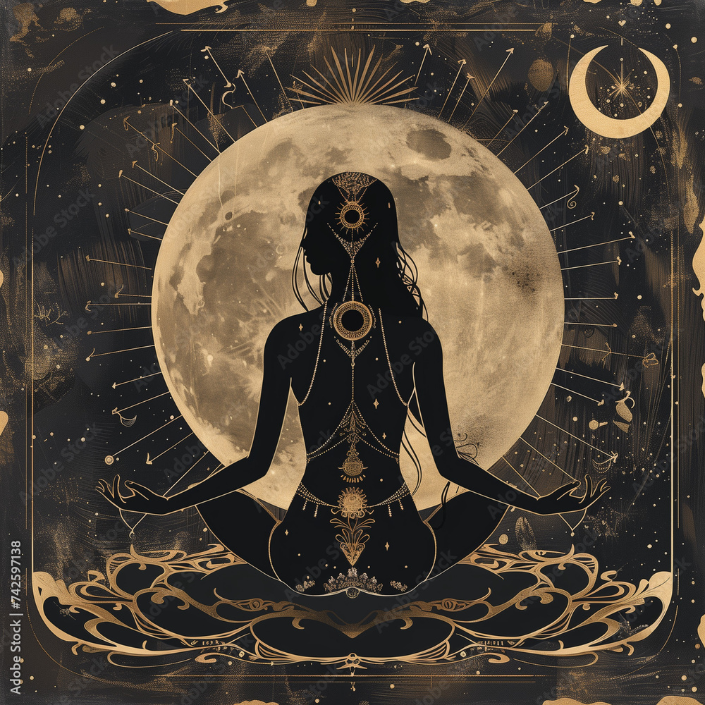 Lunar art piece about women connecting to the power of the moon and universe, inspired by ...