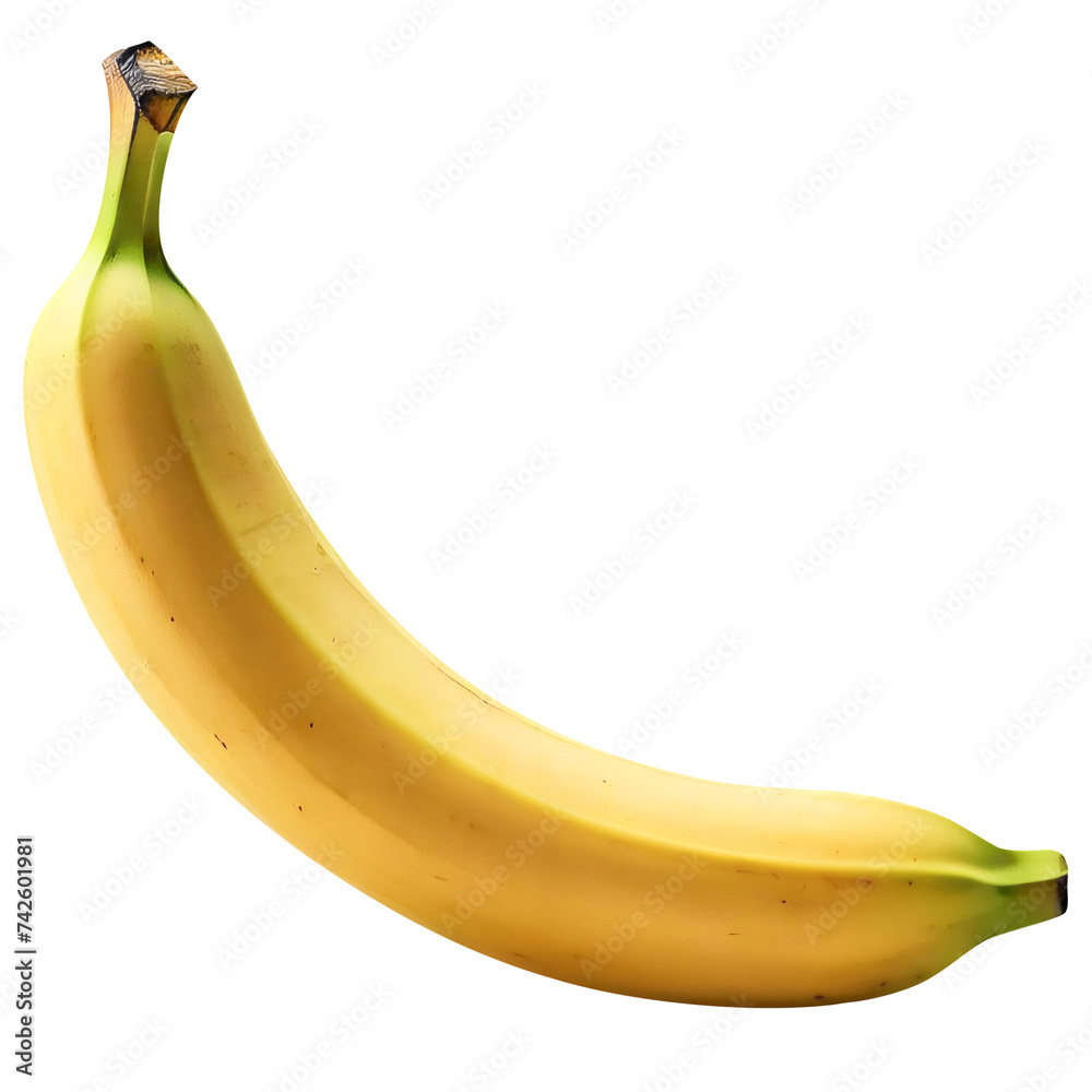 realistic single banana on white transparent background, AI-generated ...
