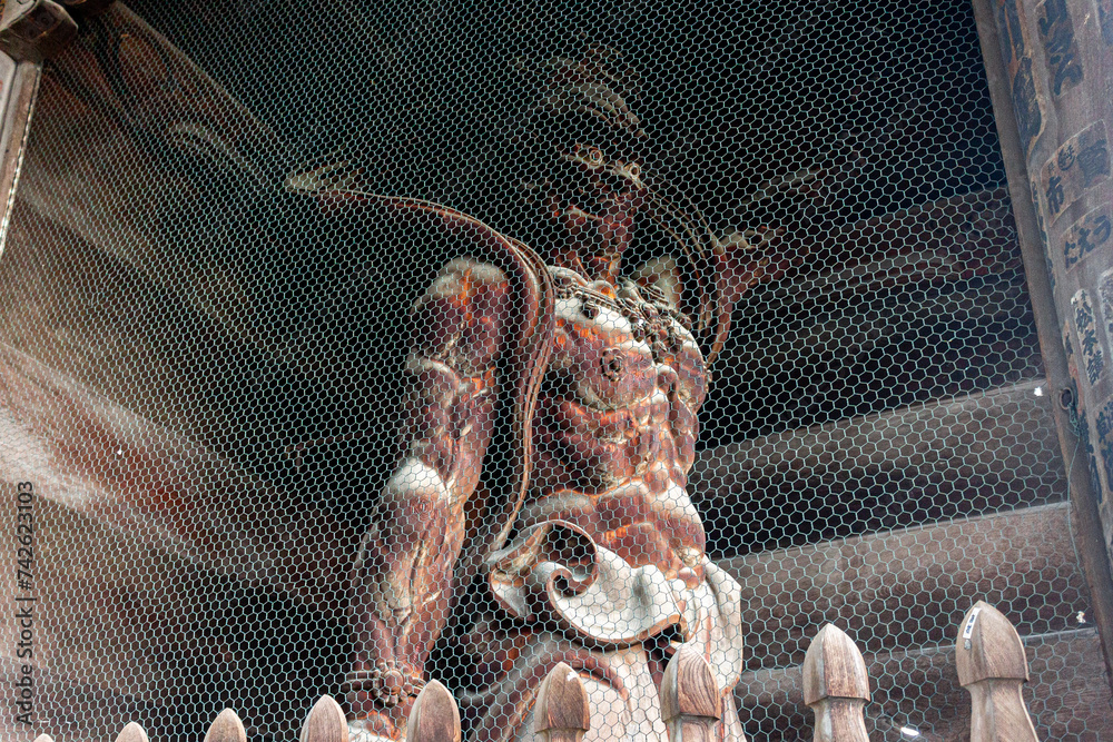 Nagano, Japan. The Niomon or Nio Gate of Zenko-ji Buddhist temple. The ...