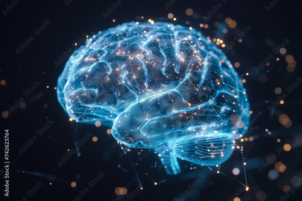 AI Brain Chip architecture. Artificial Intelligence management mind ...