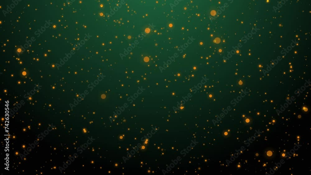 Moving black particles background with bokeh seamless loop animation. Dark shiny bokeh. Abstract ...