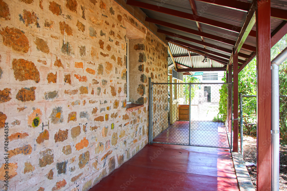 Porch of the Adelaide House Museum on Todd Mall in downtown Alice ...