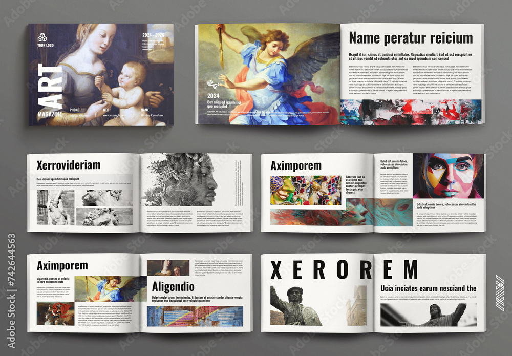 Magazine Layout Template Landscape Stock Template | Adobe Stock