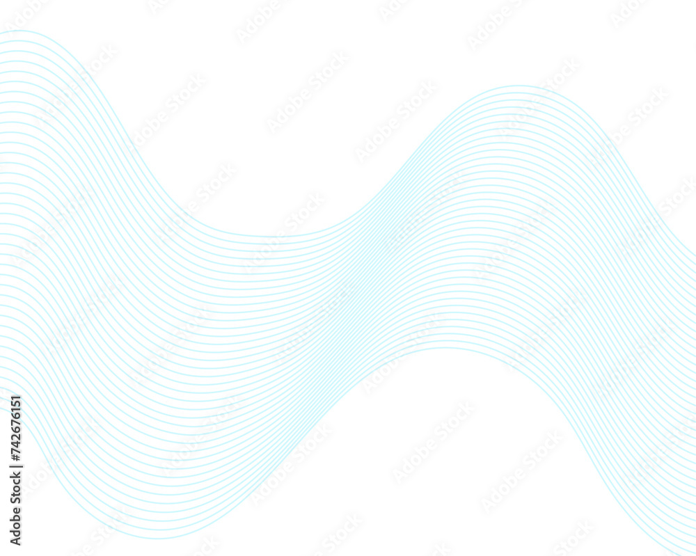 Wave business blue curve lines on transparent background. Abstract wavy ...