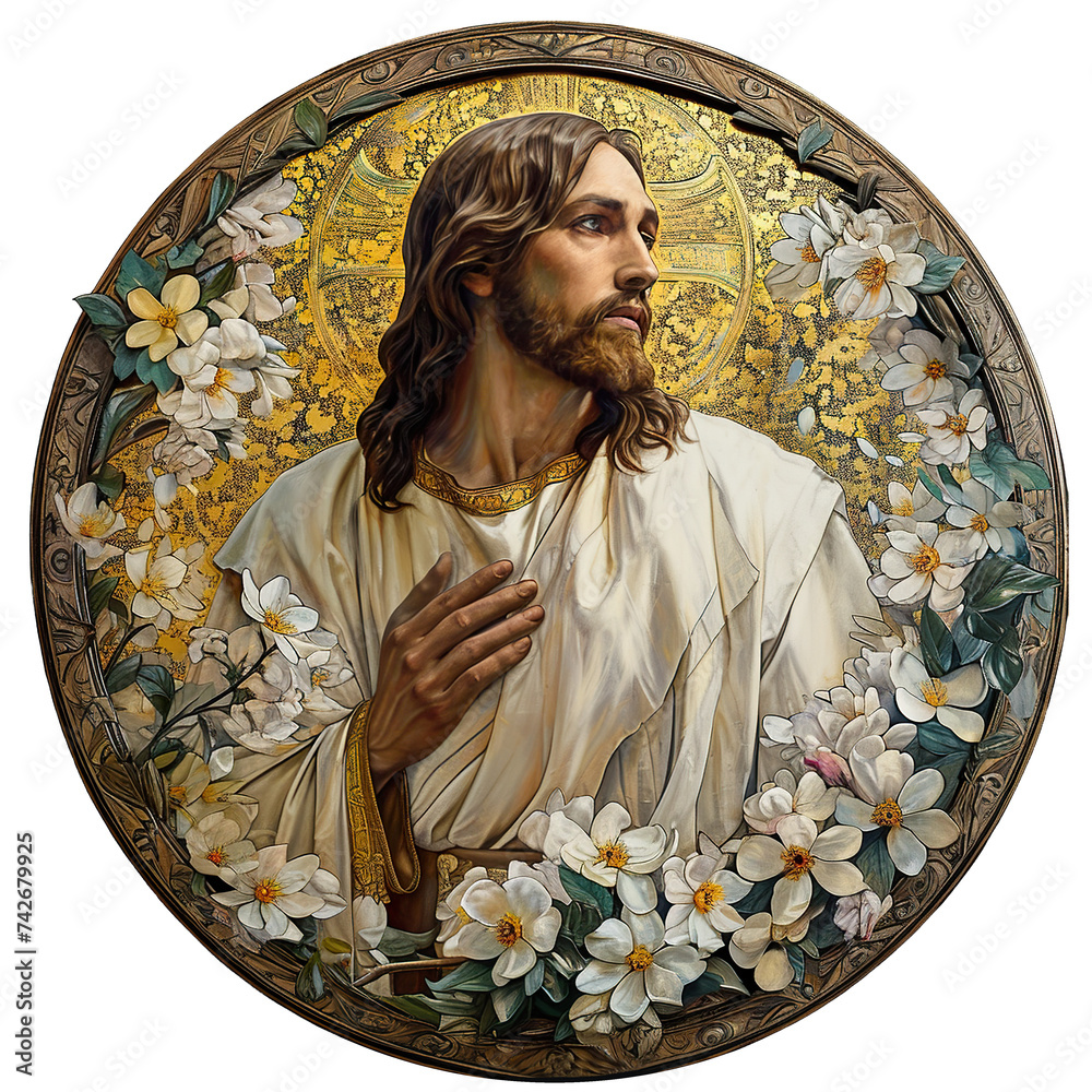 Jesus Christ, illustration isolated on white transparent background ...